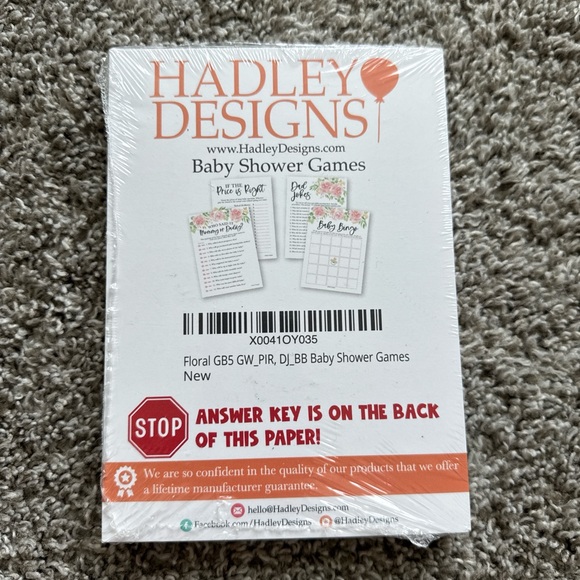 Other | Hadley Designs Baby Shower Games Set | Poshmark